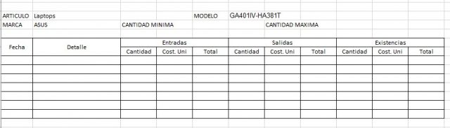 Valuación de inventario: Promedio Ponderado. - Excel-2win