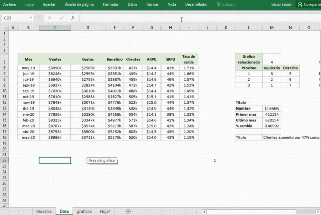 ¿Cómo realizar un gráfico interactivo con desplazamiento? - Excel-2win